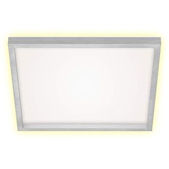 Briloner Briloner Leuchten - LED Deckenleuchte, Deckenlampe inkl. Backlight-Effekt, 22 Watt, 3.000 Lumen, 3.000 Kelvin, Wei&szlig;-Aluminiumfarbig, 422x422x40mm (LxB