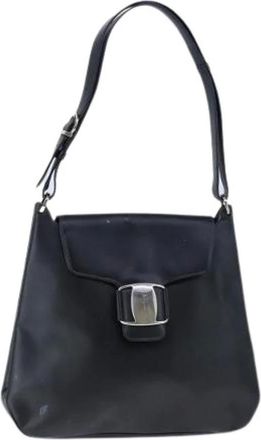 Ferragamo Sac port&eacute; &eacute;paule Pre-owned Vara - Femme - Pre-owned - Noir - Taille: ONE Size