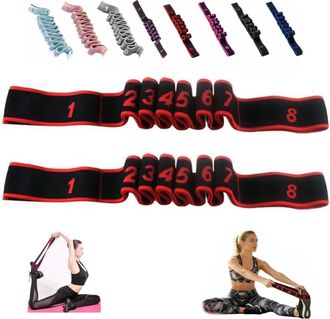Generic 2PC Fitness-Widerstandsband f&uuml;r Dehn&uuml;bungen und Yoga, verschlei&szlig;fester Fitness-Stretch-Trainingsg&uuml;rtel, 8-teilige elastische Trainingsb&auml;nder f&uuml;r t&auml;gli