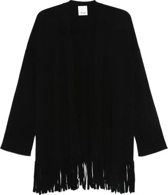 Allude Cardigan mit Fransenbesatz - Schwarz