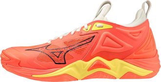 Mizuno Wave Momentum 3 Volleyballschuhe, Unisex, Erwachsene, NeonFlame/Black/Bolt2Neon, 48,5 EU, Neonflamme, Schwarz, Bolzen 2 Neon, 48.5 EU