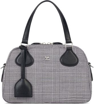 Courrèges Bowlingtasche mit Hahnentrittmuster - Schwarz