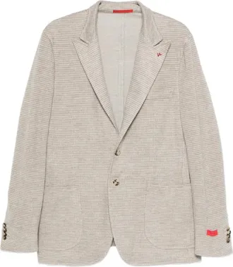 Isaia Homme, Vestes, Beige, Taille: 2XL Blazer Prince de Galles