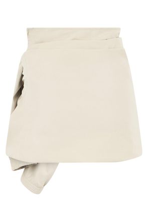 Balenciaga Side-Knot Technical Polyester Short Skirt - Beige
