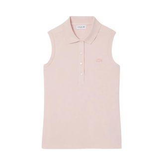 Lacoste &Auml;rmelloses Slim Fit Poloshirt mit Stretch - - Tops - Damen - Rosa - S