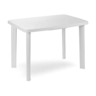 Progarden Rechteckiger wei&szlig;er PVC-Tisch mit abgerundeten Ecken - 101x68x73 cm