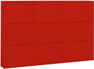 ebuy24 Pisa Schuhschrank mit Klappen/Türen in rot (150x106x16 cm)