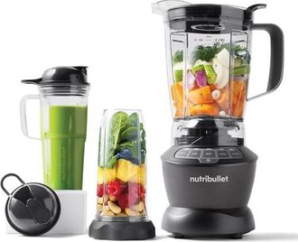NutriBullet Nutribullet Combo Hei&szlig;- und Kaltmixer in Anthrazitgrau - Enth&auml;lt eine leistungsstarke Basis mit 1200 W, 3 Tassen in verschiedenen Gr&ouml;&szlig;en, 2 Klappdecke