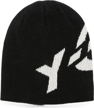 Yohji Yamamoto X Yohji Yamamoto CL Logo-intarsia Beanie Hat