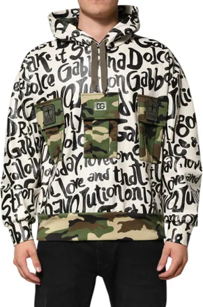 Dolce & Gabbana Mens Multicolor Hooded Dgmania Sweatshirt Sweater Polyester Cotton Clothing