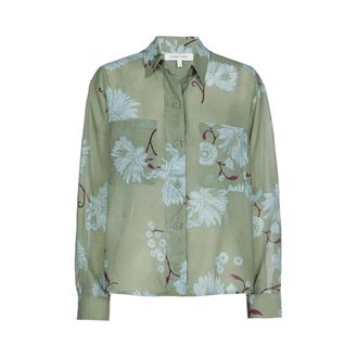 Marie M&eacute;ro Femme, Blouses et Chemises, Vert, Taille: 40 FR Chemise en coton &agrave; fleurs
