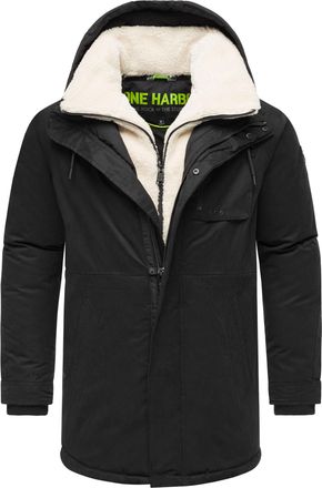 Stone Harbor Herren Winterjacke Navroos mit abnehmbarem Teddyfellkragen & Fleecefutter