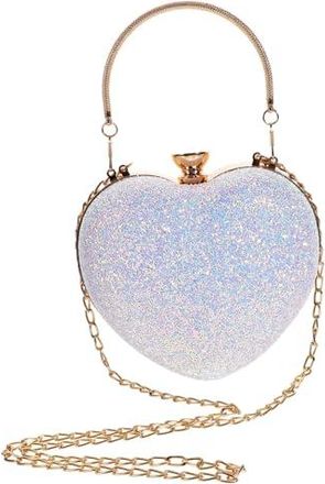 FOMIYES Sac à Main Femme Coeur Sequins Colorés Sac Bandoulière Chaîne pour et Femmes