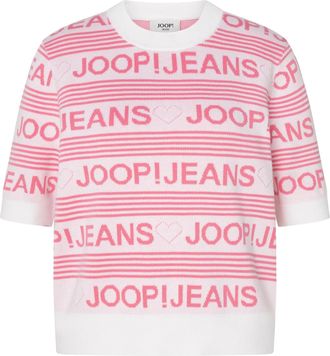 Joop Kurzarmpullover JOOP JEANS Karie, Damen, Gr. XL, wei&szlig;, Strick, Obermaterial: 100% Baumwolle, regular fit normal, Pullover