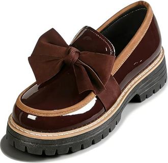 Generic Mocassins verni pour femme - Large largeur - Avec noeud - &Eacute;l&eacute;gants - Mocassins d&eacute;contract&eacute;s et confortables, caf&eacute;, 40.5 EU