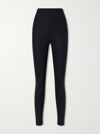 Jil Sander Legging En Laine M&eacute;lang&eacute;e - Noir