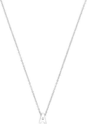 Luxenter Collier Alphabet finition argent - Lettre A, Mediano, M&eacute;tal, Sans pierre pr&eacute;cieuse