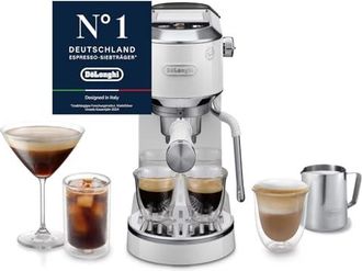 DeLonghi Dedica Duo - Perfetto Kompakte Siebtr&auml;germaschine Espressomaschine mit Soft-Touch-Icons, manuellem Milchaufsch&auml;umer f&uuml;r Espresso, Cappuccino und Cold 