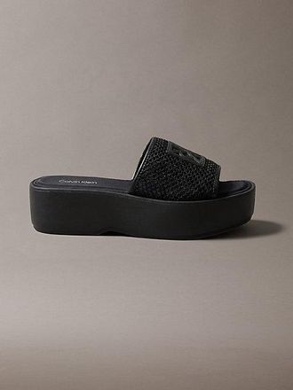 Calvin Klein Amelia - Mesh Plateau-slippers - Triple Black - Damen - EU 40