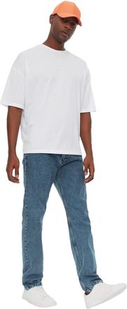 Trendyol Trendyol Mens Normal Waist Regular Jeans, Blue, 34