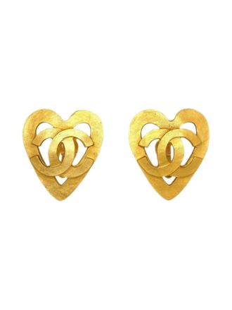 Chanel boucles doreilles Heart à fermoir clip (1995)