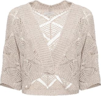 Antonelli Femme, Pulls, Beige, Taille: 38 FR Cotton Cardigan