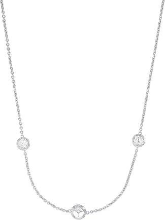 Joop Collier avec pendentif en argent sterling 925 Collier pour femme, avec synthèse de zircone cubique, 42+3 cm, blanc, bleuet, livré dans une boîte cadea