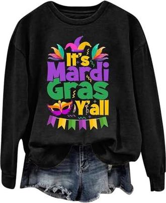 Generic Pull poulet avec lettres imprim&eacute;es et col rond, Noir, M