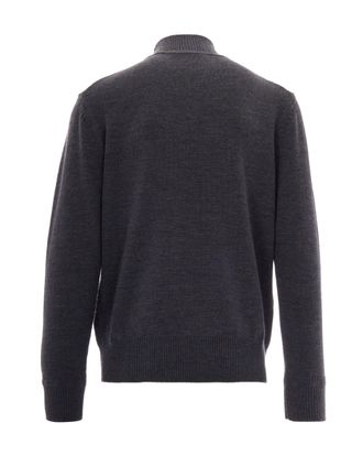 Paolo Pecora Mens Mock-Neck Jumper Melange Grey Virgin Wool Jumpers Sweater