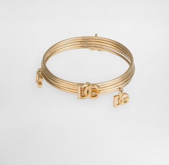 Dolce & Gabbana Armreif Mit Mehreren Ringelementen Und Dg-logo - Frau Bijoux Gold Metall Onesize