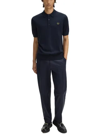 Fred Perry Cotton Knit Polo Shirt - Blue