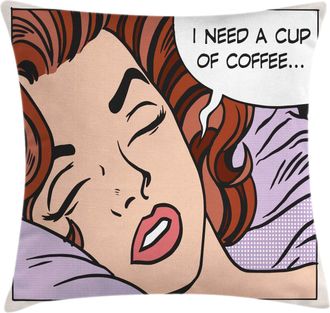 Abakuhaus Retro Kissenbezug, Pop-Art-Comic Sch&ouml;nheitsschlaf, Dekorativer Kopfkissenh&uuml;lle mit Beidseitiger Druck, 40 x 40 cm, Mehrfarbig