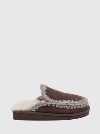 Mou Mules Eskimo en daim avec coutures contrastantes et semelle en EVA