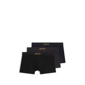HUGO BOSS Lot de 3 boxers en coton m&eacute;lang&eacute;