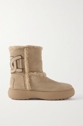 Tod's Winter Gommini Ankle Boots Aus Shearling - Neutral