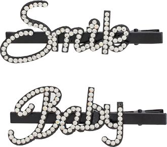 8 by YOOX GLITTER BABY SMILE HAIRCLIP SET