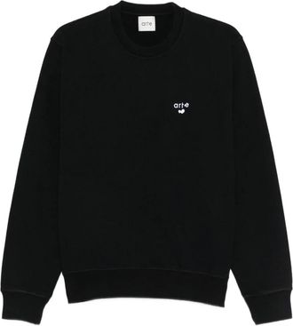 Arte Homme, Sweatshirts et sweats &agrave; capuche, Noir, Taille: L Heart Logo Crewneck