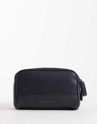 Tommy Hilfiger Trousse de toilette avec logo drapeau - Noir
