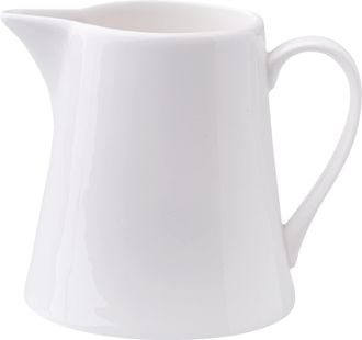 Ambition Milchkrug WELLE/KUBIKO Milchbecher Milchkännchen Milchtasse Fassungsvermögen 200 ml Nutzvolumen 100 ml Porzellan Weiß