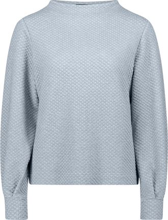 Zero Damen Sweatshirt strukturiert Stehkragen 36, Light Blue Melange