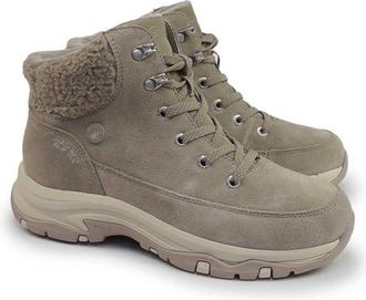 Skechers Baskets Trego Snow Breeze pour Femme, Sherpa en Daim Taupe, 41 EU