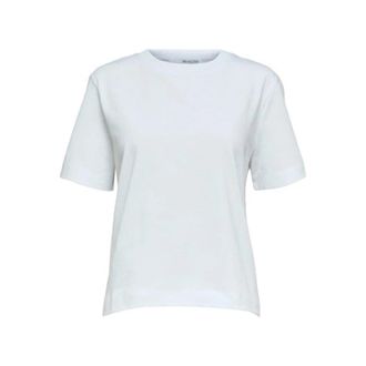 Selected Classic Boxy Tee - Bright White - - Tops - Damen - Wei&szlig; - XL