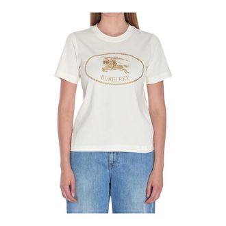 Burberry Femme, Tops, Blanc, Taille: 38 FR T-shirt Graphique Chevalier &Eacute;questre