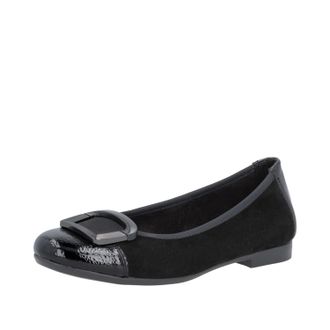 Remonte Ballerina REMONTE, Damen, Gr. 39, schwarz, Lacklederimitat, Veloursleder, Schuhe Ballerina, Ballerina, Businessschuh, Festtagsschuh mit Lackspitze
