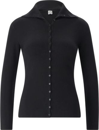 Toteme Femme, Blouses et Chemises, Noir, Taille: 40 FR Cardigan &agrave; col montant