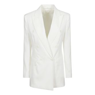 Max Mara Femme, Vestes, Blanc, Taille: 38 FR Pagella Double-breasted Blazer