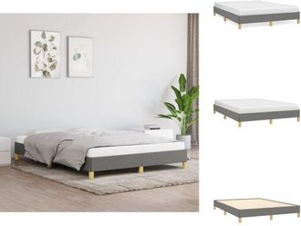 vidaXL Bettgestell ohne Matratze Dunkelgrau 140x200 cm Stoff - Bettrahmen - Doppelbett - Boxspringbetten - Lattenrost - Schlafzimmerm&ouml;bel