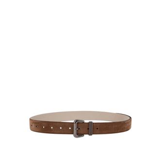 Brunello Cucinelli Ceinture en Daim avec D&eacute;tail Monili - Femme - Accessoires - Brun - Taille: XS