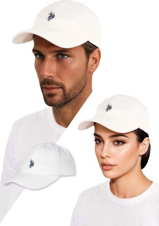 U.S.Polo Association Unisex Cap (One Size) - klassischer Baseball-Look mit verstellbarem Strapback - P009 - Wei&szlig; OneSize
