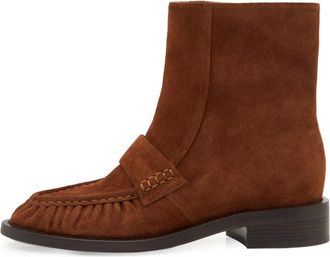 Cesare Gaspari Bottines en cuir &agrave; bout mocassin - Femme - Chaussures - Brun - Taille: 38 EU